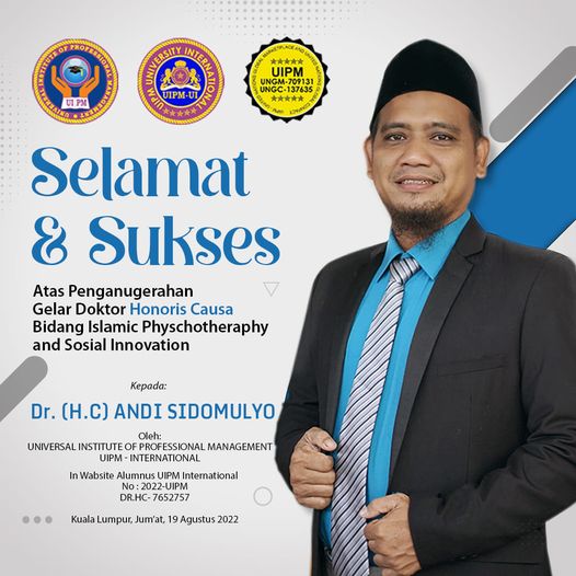 Andi sidomulyo, Anak kampung yang Sukses mendapat Gelar Doktor H.C dari ...